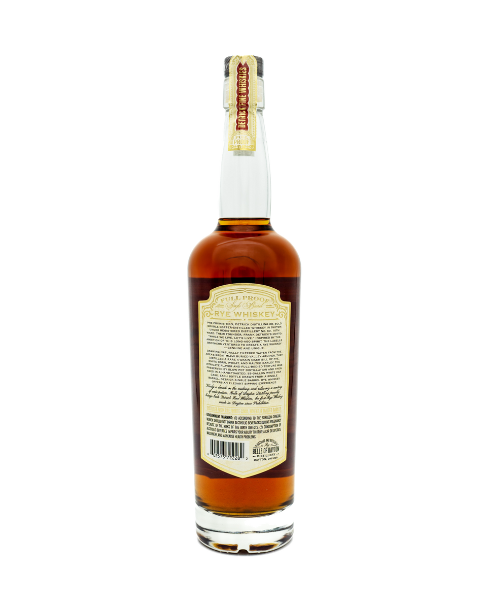 Detrick Full Proof Single Barrel Rye Whiskey Batch 005 | Belle of ...